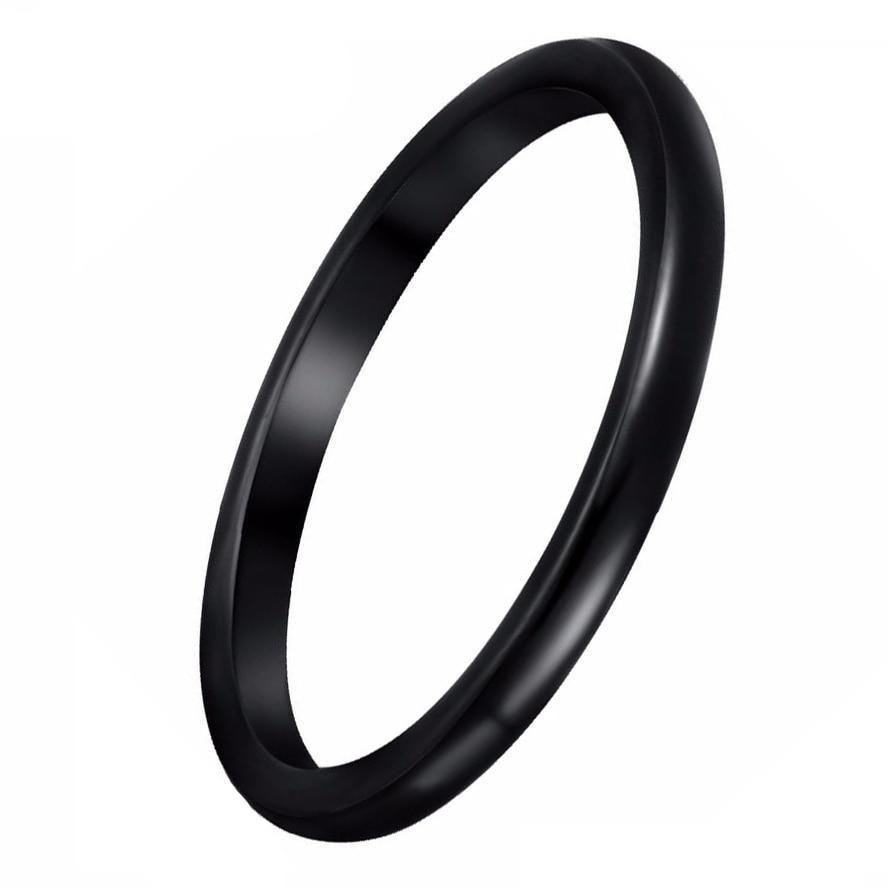 2mm Thin Simple High Polished Ceramic Unisex Ring