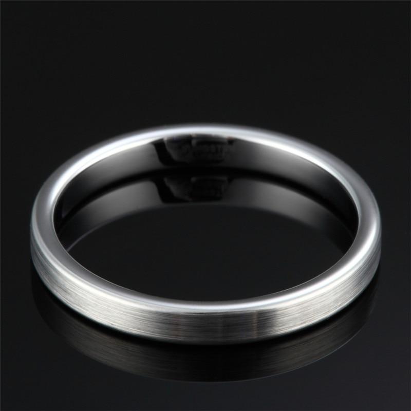 3mm Simple Classic Silver Tungsten Unisex Ring