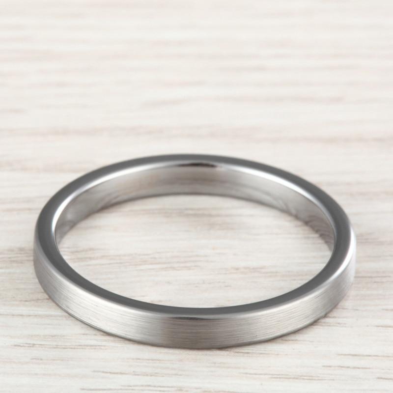 3mm Simple Classic Silver Tungsten Unisex Ring