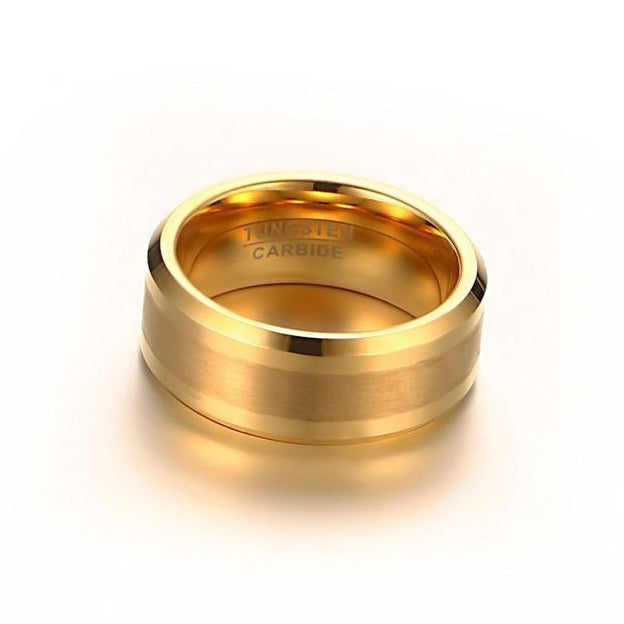8mm Luxury Gold Color Matte Finish Tungsten Mens Ring