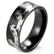 8mm Ocean Waves Surfer Black Tungsten Men's Ring