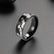 8mm Ocean Waves Surfer Black Tungsten Men's Ring