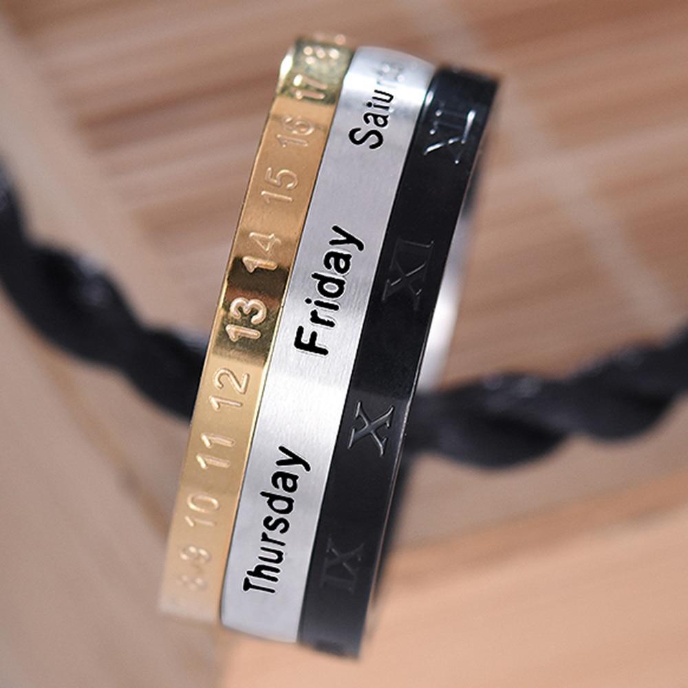 8mm Roman Numerals Date Calendar Rotatable Spinner Mens Ring